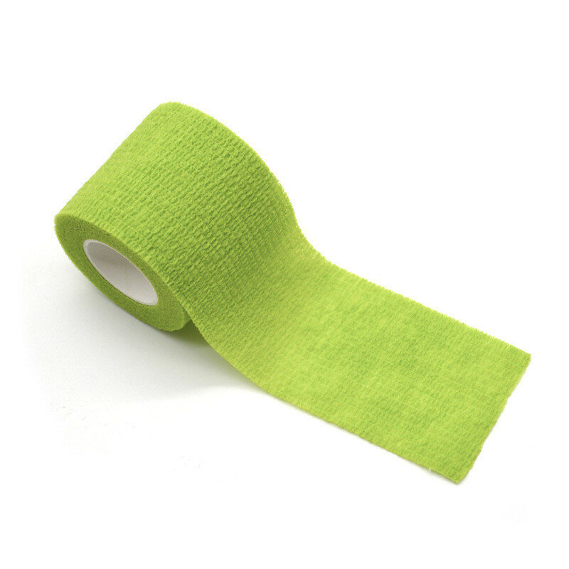 Эластичный бинт из нетканого материала для пальца голеностоп фитнес и активный отдых самоклеящийся зеленый