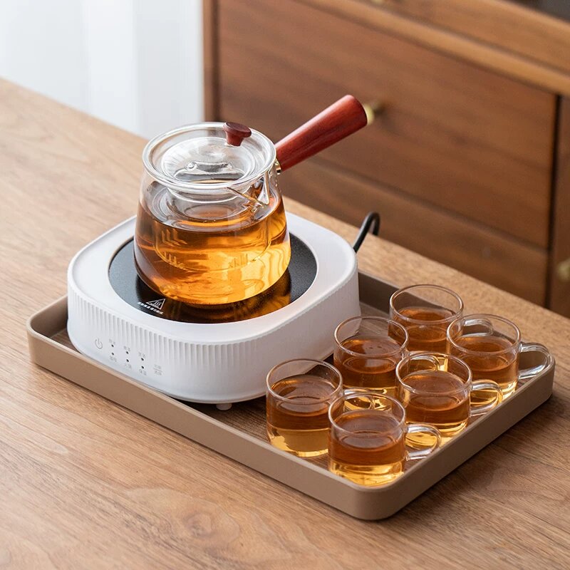 Чайник с подогревом от свечи для домашнего использования, набор для приготовления полезного чая, стеклянный чайник,