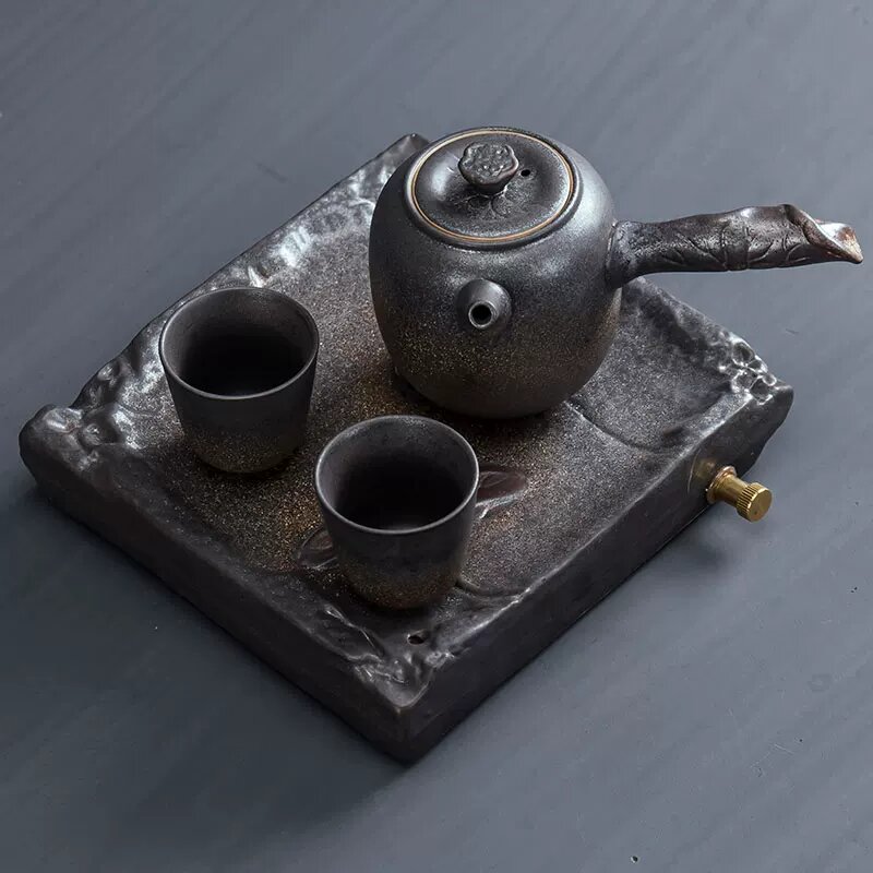 Миниатюрный домашний набор для заваривания чая: чайный столик с одной чашкой и одной чайницей, простой чайный столик в