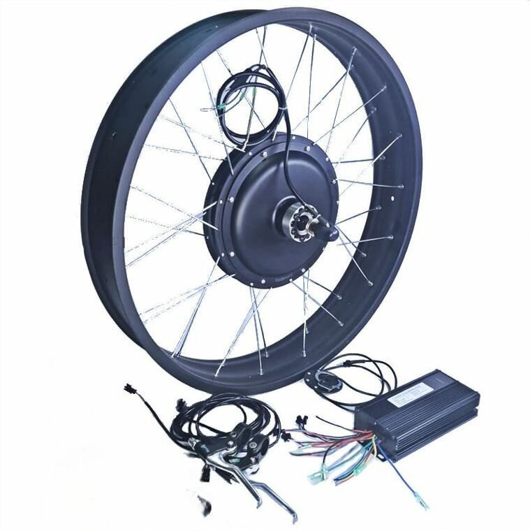 Мотор-колесо для фэтбайка переднее, 20" 1500Вт, LCD SW900, 135мм, прямой привод, набор (KT-DDK)