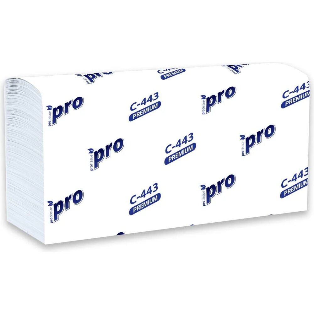Полотенца Protissue арт. С443 PROfessional Z сложения PRO, 190 листов 25956, целлюлозные листовые полотенца — фото 1