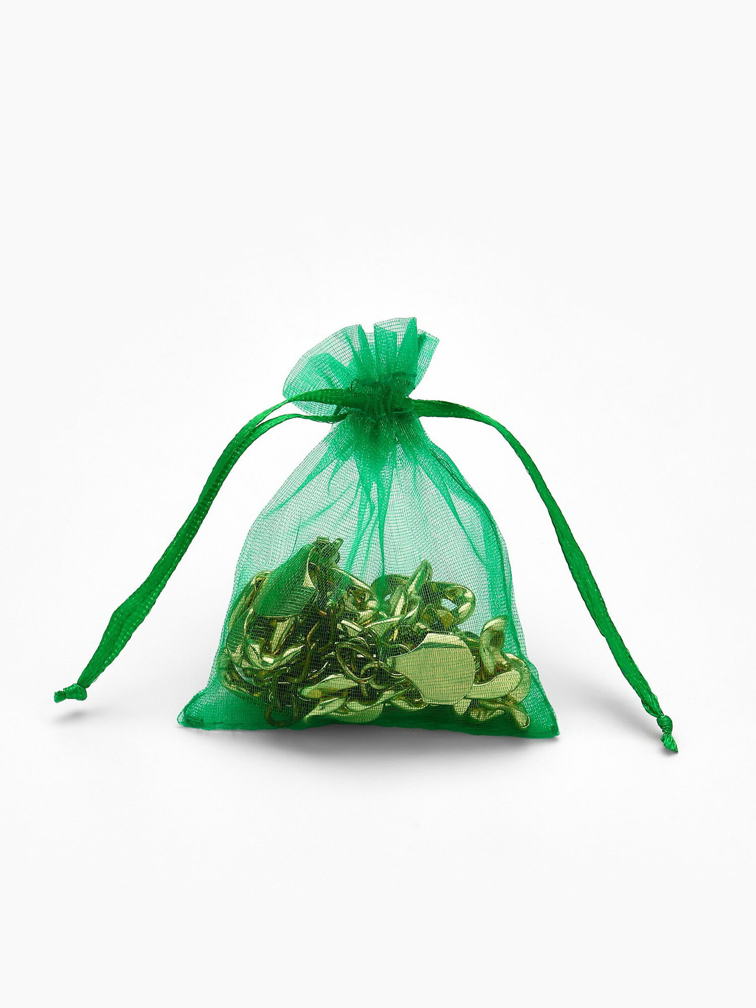 Набор мешочков подарочных, 100 шт. 7x9 см, тёмно-зелёный, тематика праздника: универсальная тематика