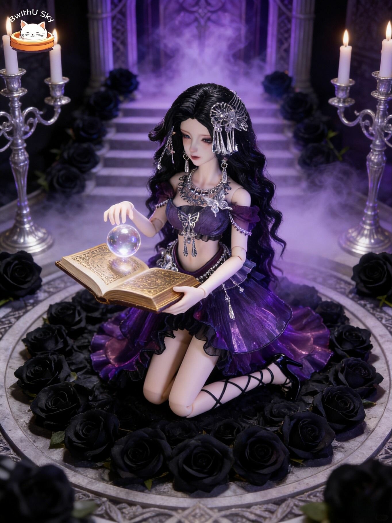 BwithUSky Yrian таинственная BJD кукла 1/4 размера, полностью ручная сборка, уникальный образ тёмной принцессы