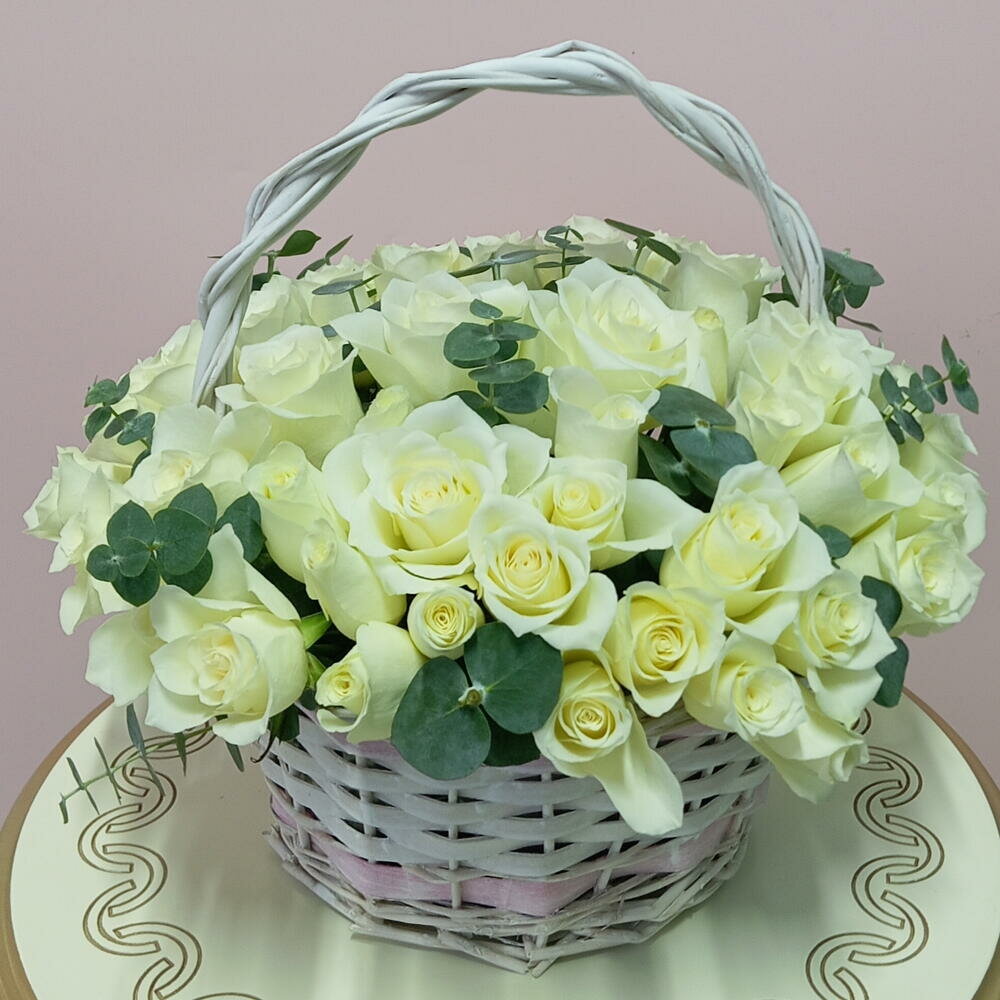 Розы в корзинке