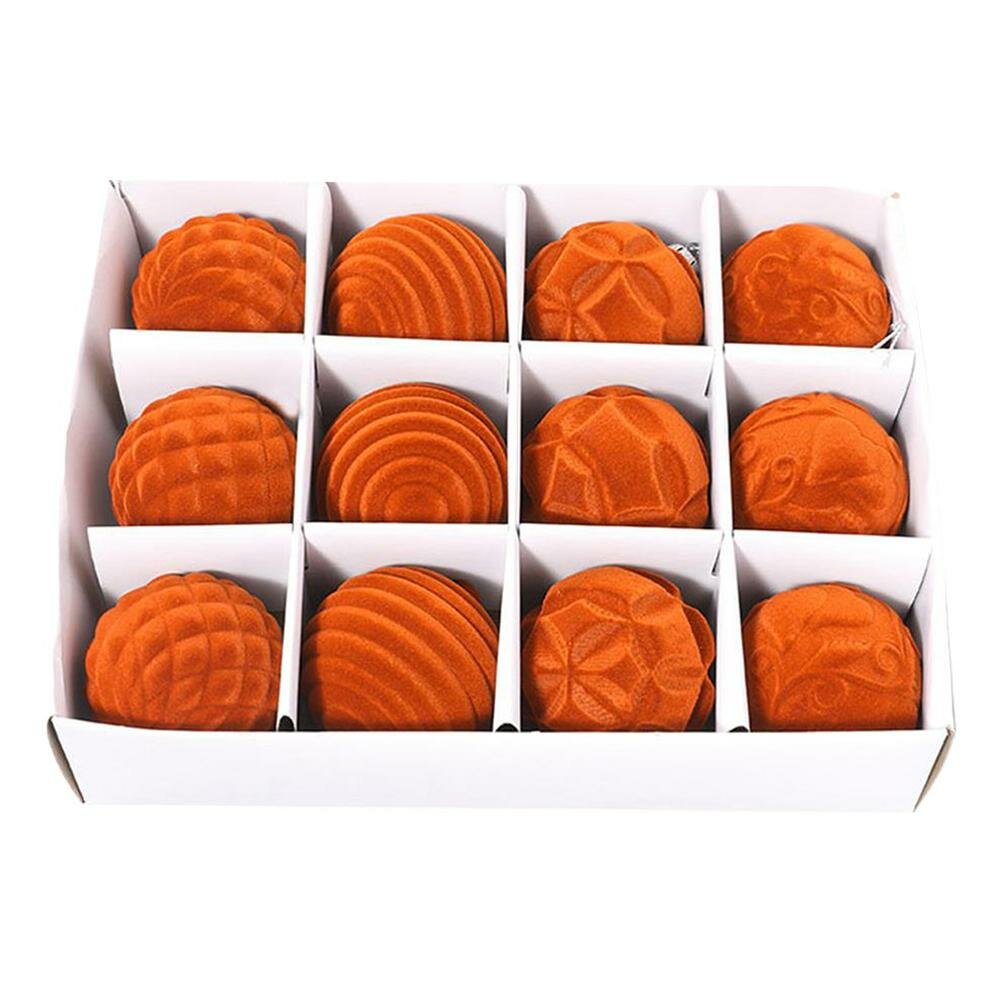 Набор бархатных елочных шаров диаметром 6 см, 12 шт, украшение для вечеринки