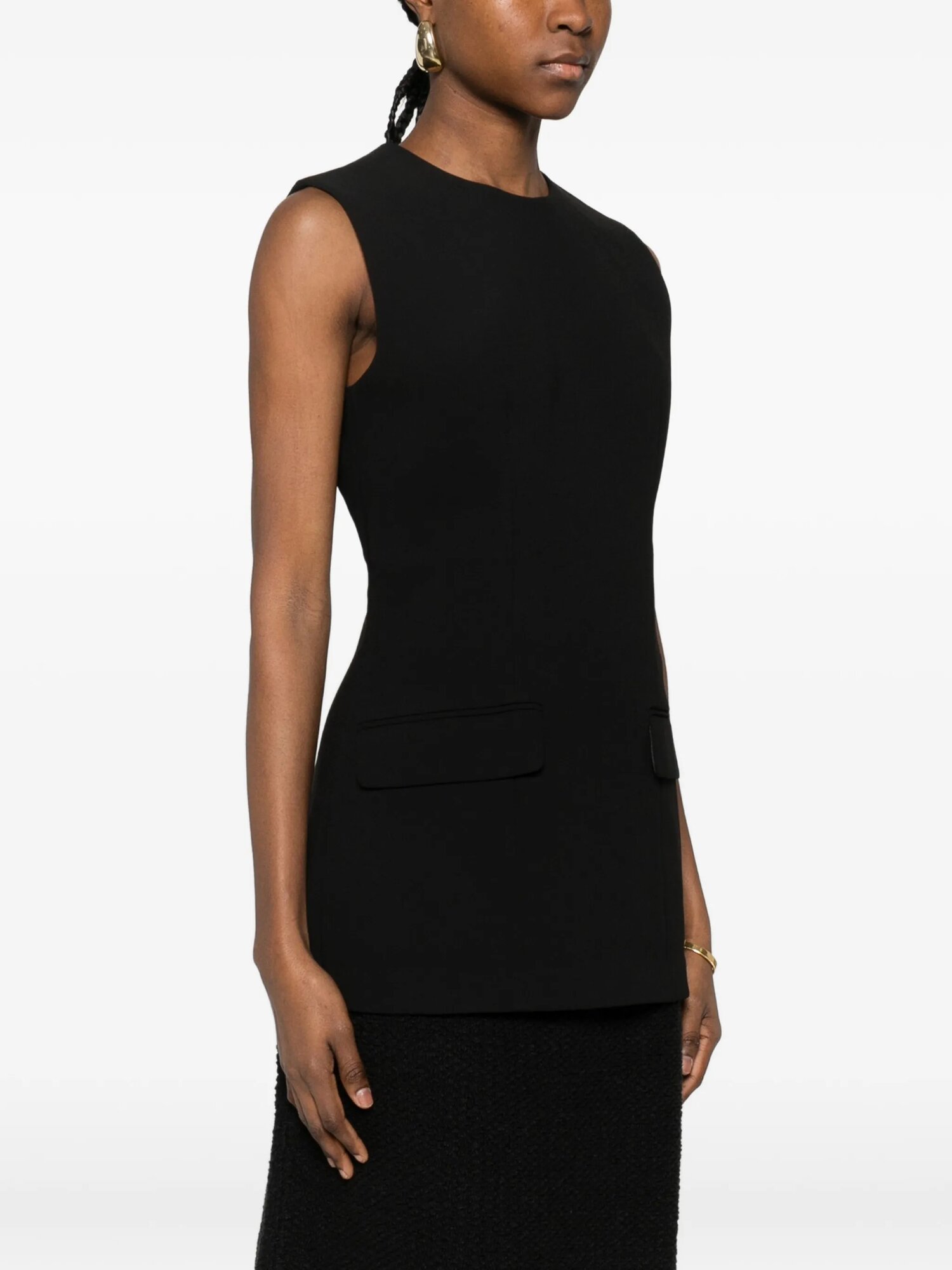 Топ TOTEME Pocket sleeveless top, размер 38, black/black — фото 1