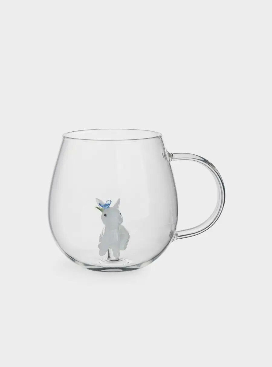 Кружка, 450 мл, стекло, Кролик с цветком, Easter (Anna Lafarg)