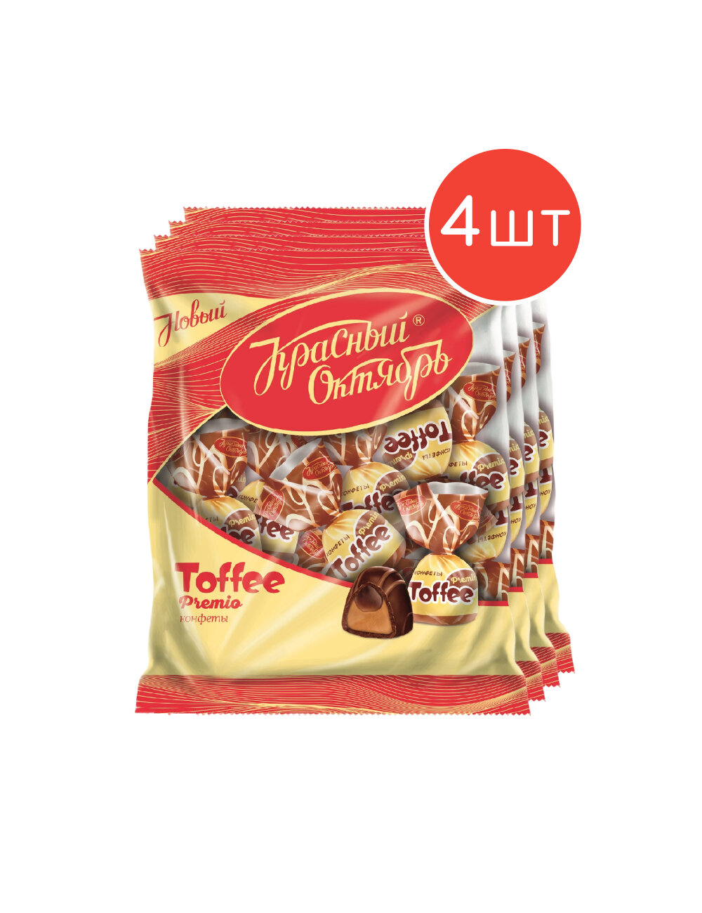 Конфеты Красный Октябрь Toffee Premio 250г 4шт