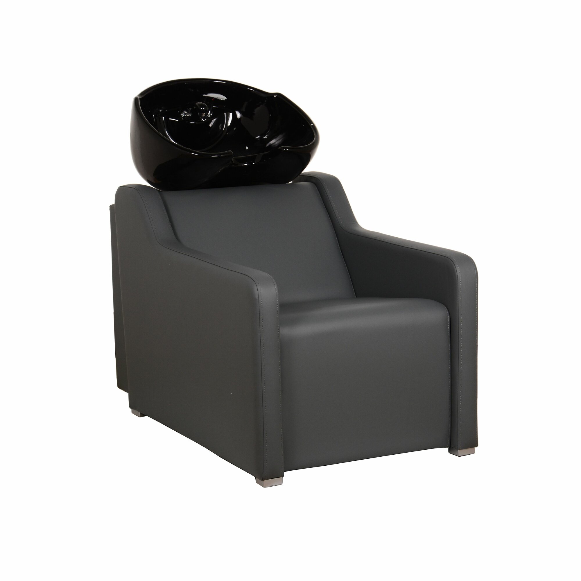 Парикмахерская мойка "Groan", серый - черная глубокая раковина