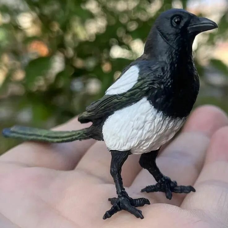 Сорока, фигурка птицы, коллекционная модель дикой природы для детей и коллекционеров