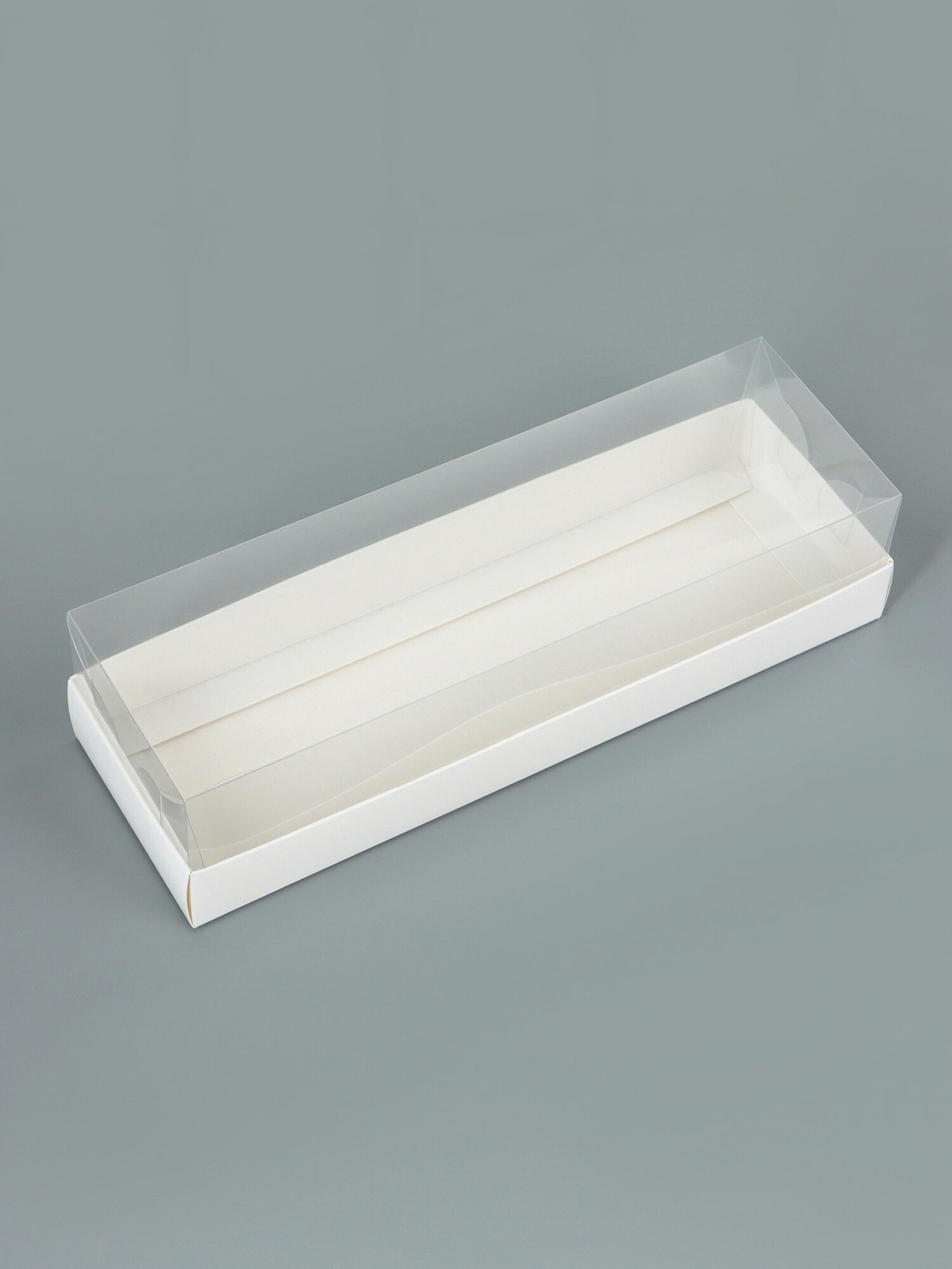 Коробка для муссовых пирожных 3 штуки, 26x8.5x6 Белый, вид упаковки: для макарун