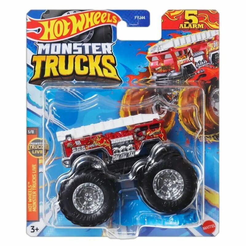 Машинка Mattel Hot Wheels Monster Trucks Монстр трак 2024 FYJ44 5 Alarm