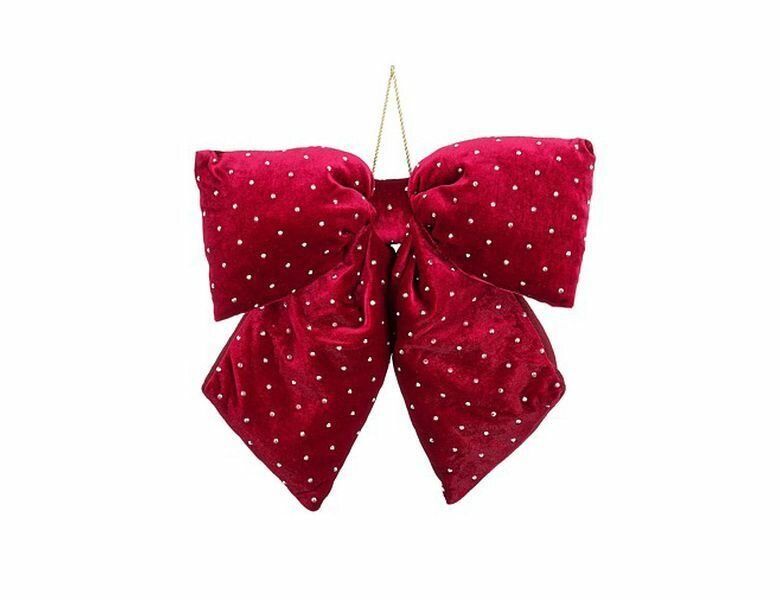 Декоративный бант дивия, текстиль, бордовый, 34х30 см, Edelman 1180393