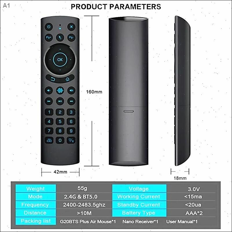 G20S PRO BT 2.4G Беспроводная голосовая воздушная мышь с подсветкой Гироскоп ИК-обучаемый пульт дистанционного управления для двухрежимного Android TV BOX
