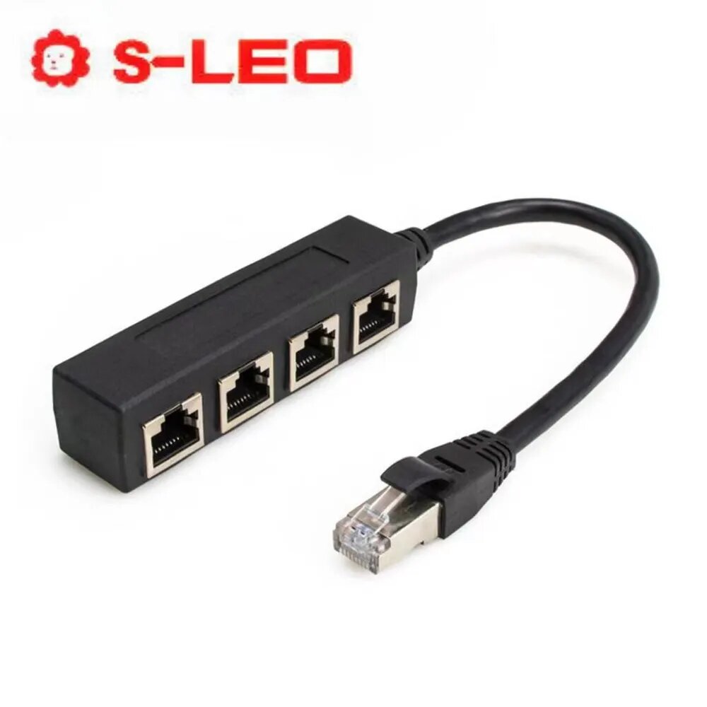 Разветвитель RJ45 1 штекер на 4 штекера кабель переключения сетевого сигнала