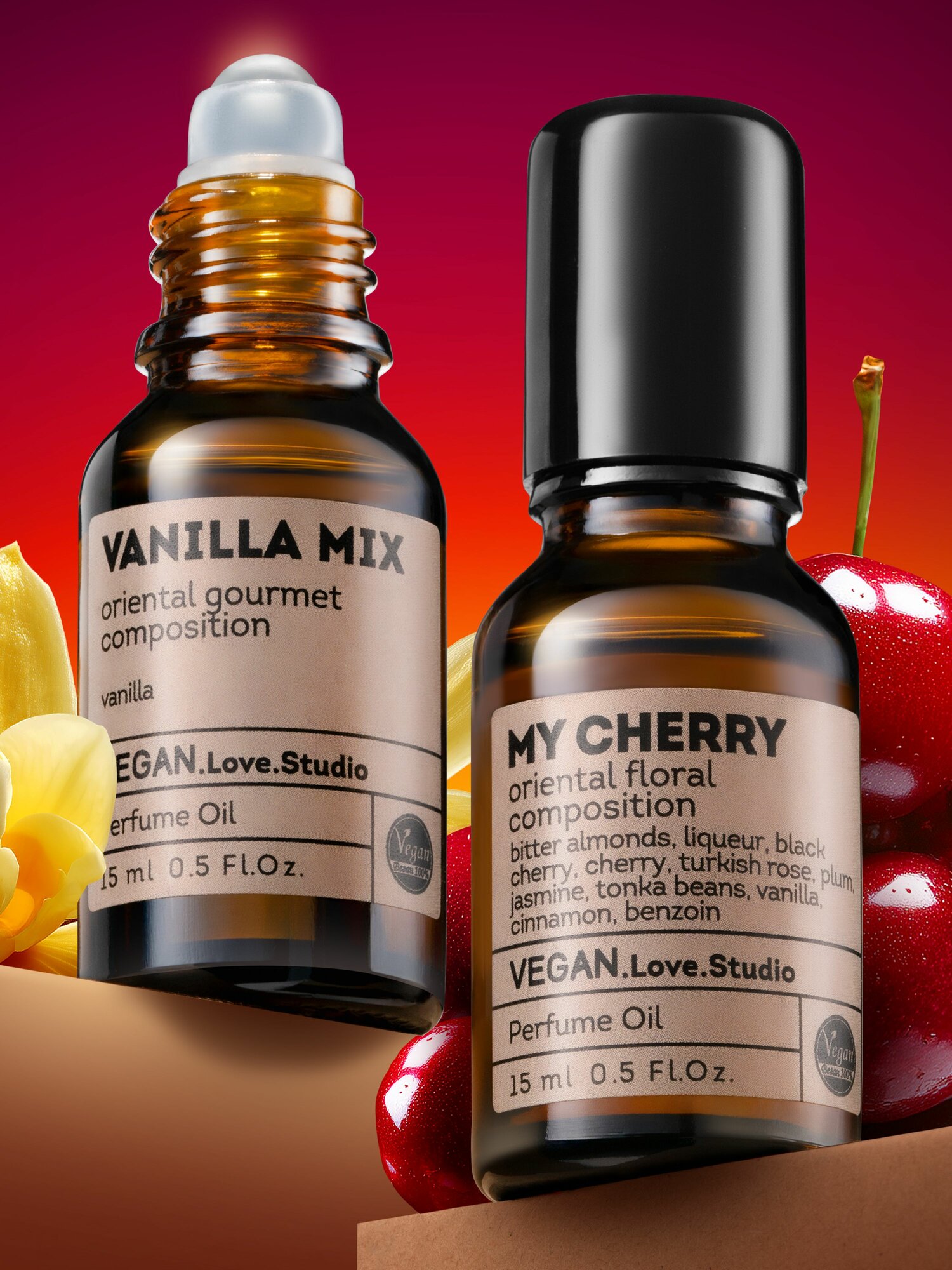 VEGAN Love Studio Масляные духи Vanilla Mix и My Cherry