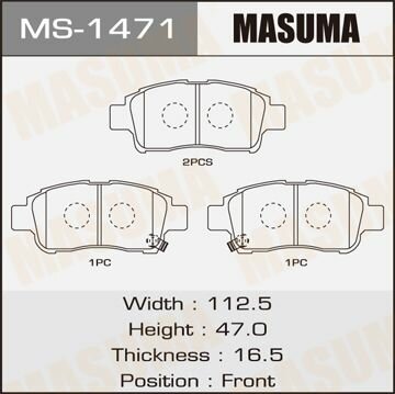 Колодки передние TOYOTA PLATZ MASUMA MS-1471