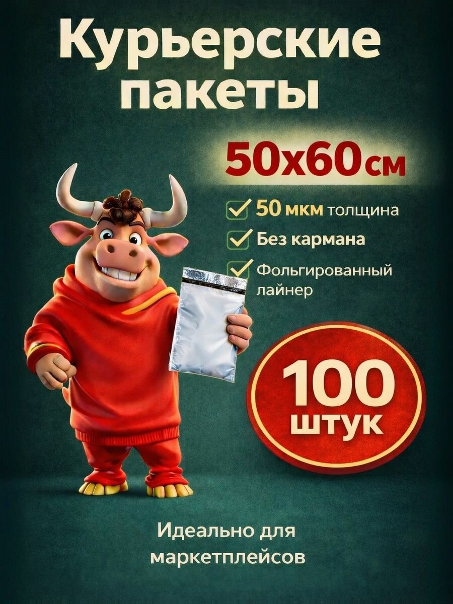 Курьерский пакет, 50х60 см, сейф пакет, почтовый 500х600 мм 100 шт