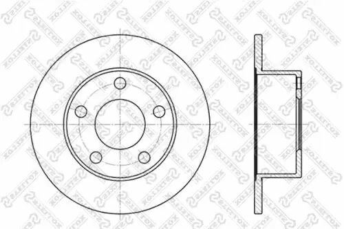 Диск тормозной задний AUDI 100 A6, VW PASSAT 1.8-1.9TDI 90- STELLOX 60204744_SX