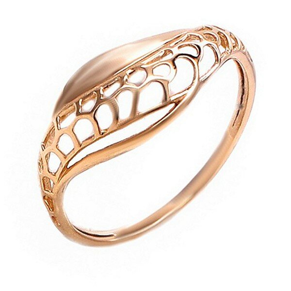 Кольцо широкое, тонкое JEWELIN, красное золото, 585 проба