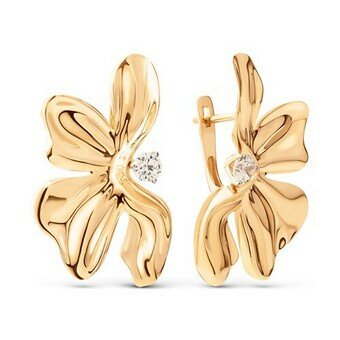 Серьги JEWELIN, красное золото, 585 проба, фианит