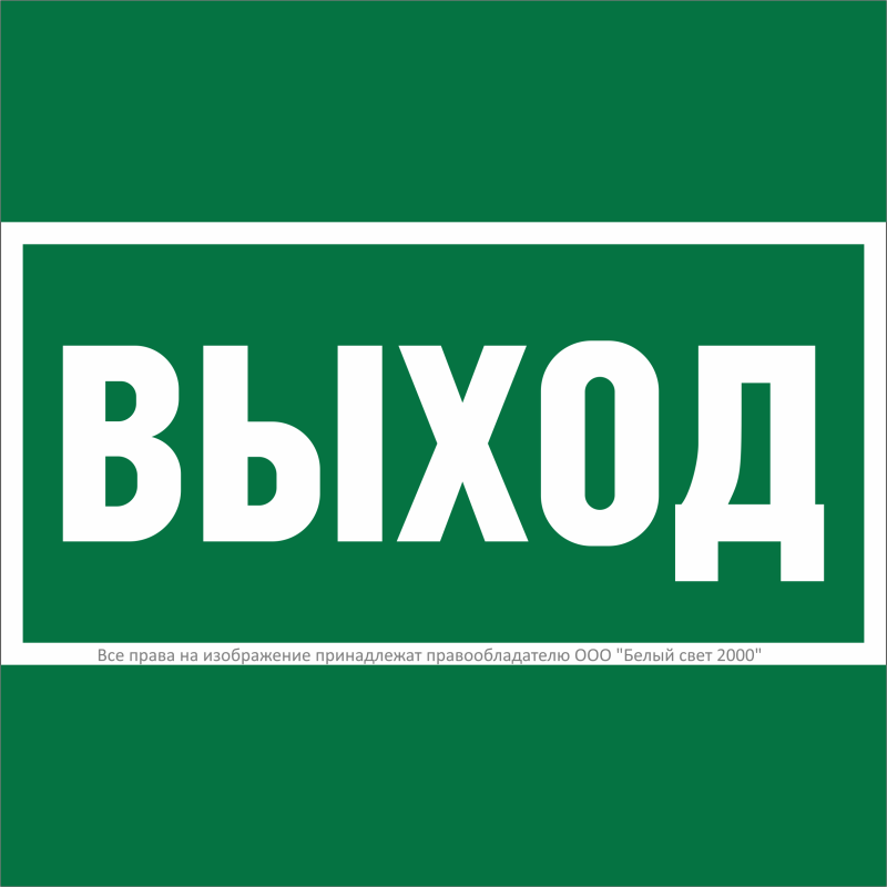 Знак безопасности BL-1515. E22 "Выход" Белый Свет a28939