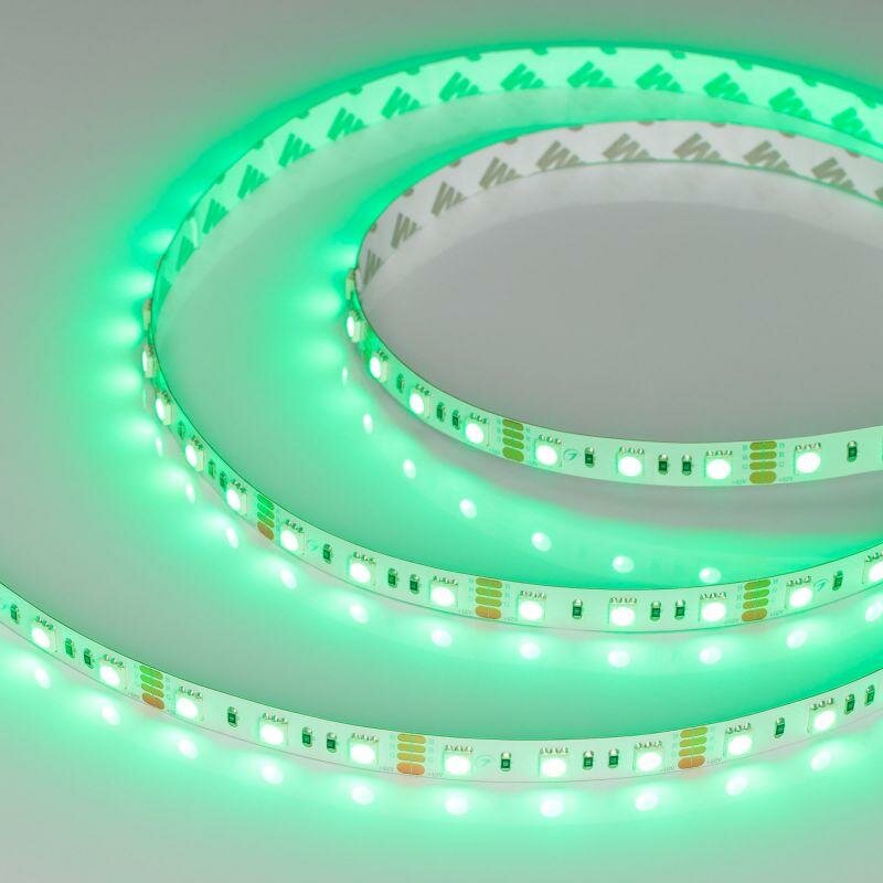 Лента светодиодная RT-B60-10mm 12V RGB 14.4Вт/м IP20 5060 открыт. (уп.5м) Arlight 012340(2)