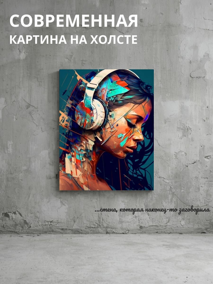 Картина на холсте Наушники 60x80 см