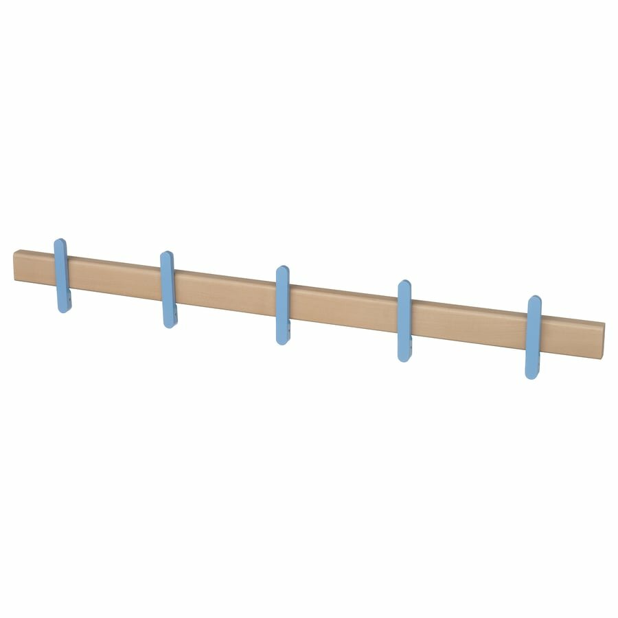 Вешалка настенная с 5 крючками IKEA PS 2026 цвет бежевый/голубой , 76 см 406.187.07