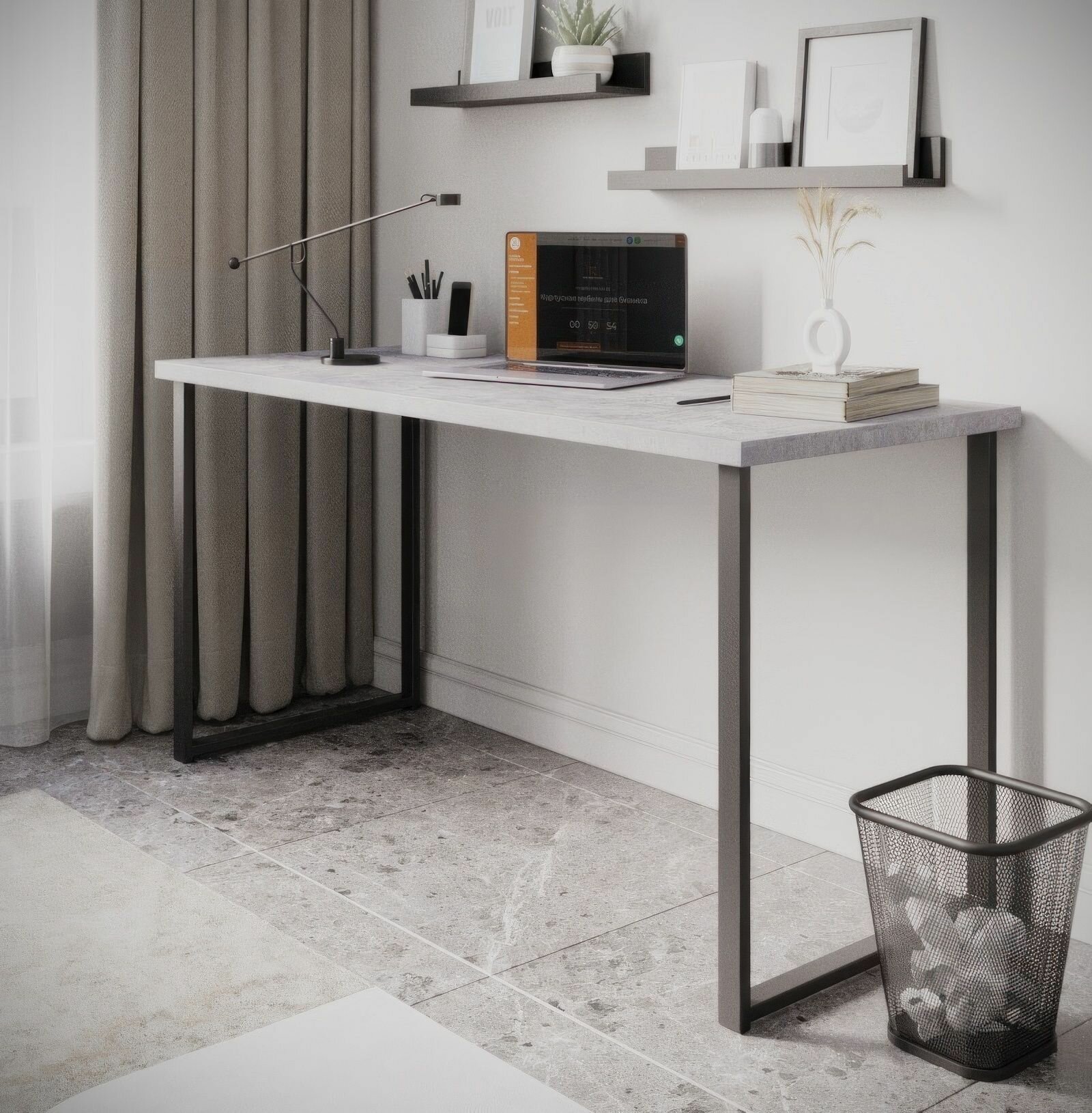 Письменный стол Лофт-8 / Цемент Светлый / 1500х750х600