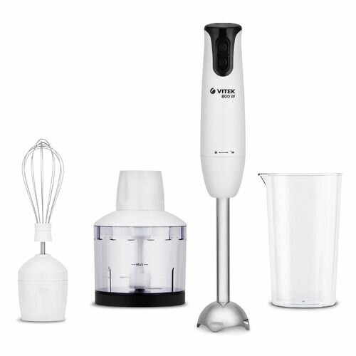 Блендер Vitek VT-3412, погружной, белый/черный