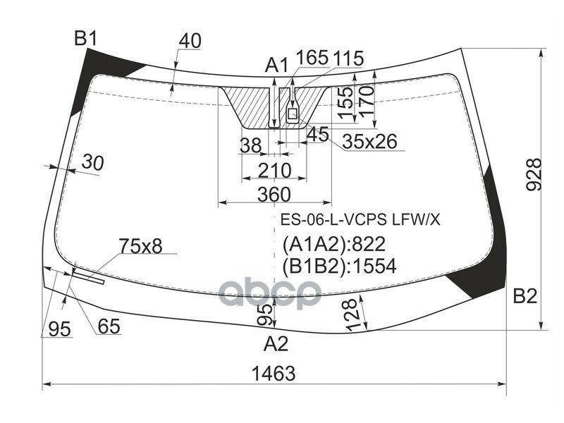 Стекло лобовое (Датчик дождя) Lexus ES 06-12 XYG арт. ES-06-L-VCPS LFW/X
