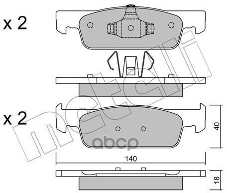 К-т дисков. тормоз. колодок Dacia Logan 2012-, Sandero 2013-, Renault Clio 2012- Front Metelli арт. 2209750