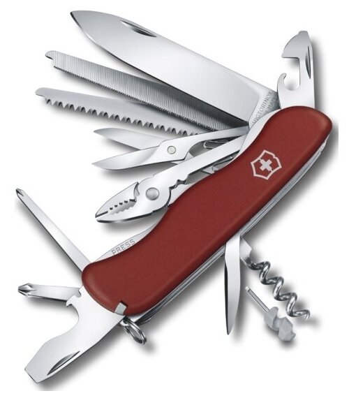 Нож перочинный Victorinox WorkChamp, 111 мм, 21 функция, с фиксатором лезвия, красный