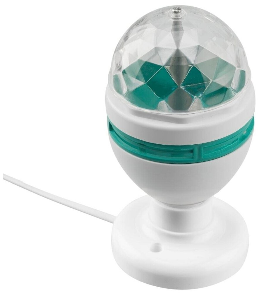 Диско-лампа светодиодная на подставке, мультисвет, цвет белый