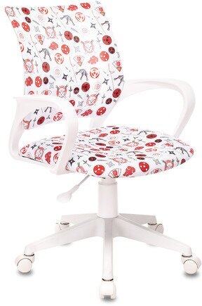 Кресло детское Бюрократ KD-W4, на колесиках, ткань, белый [kd-w4/nrto-wh]