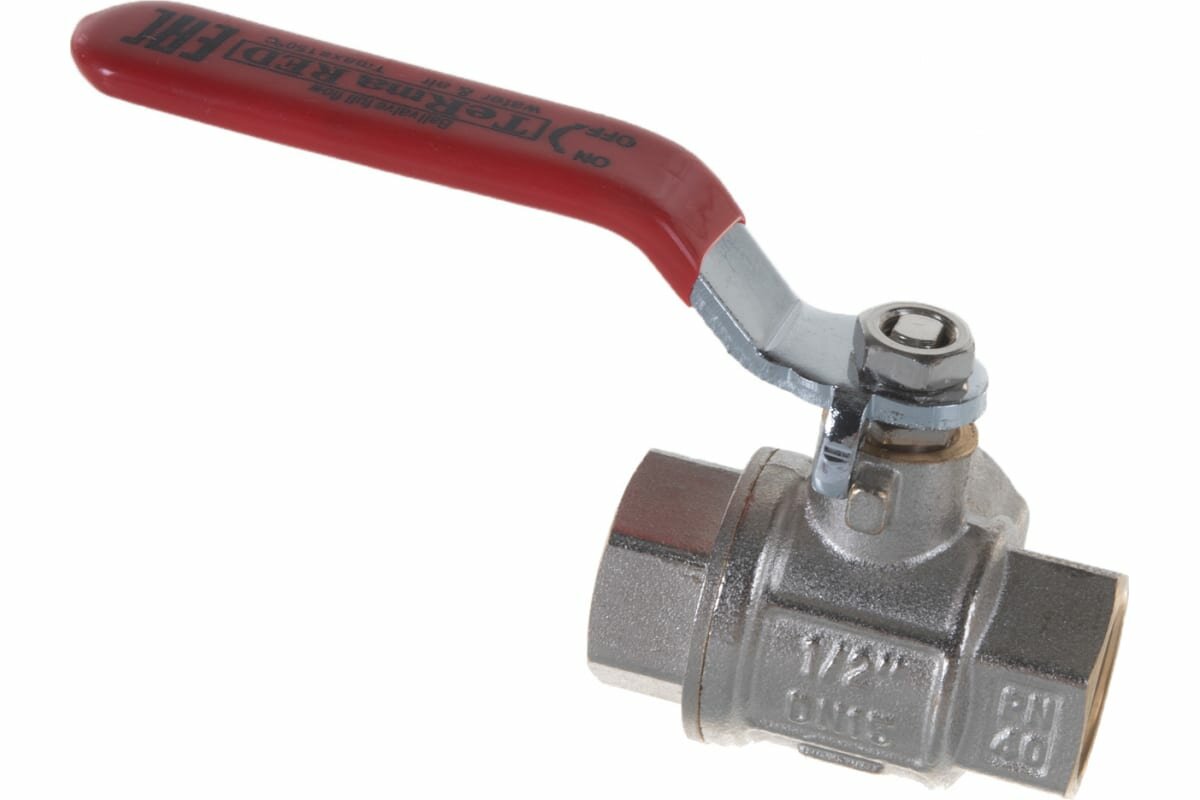 Terma RED Шаровой кран 1/2 дюйма Т-образный трехходовой с ручкой 26158 для водоснабжения