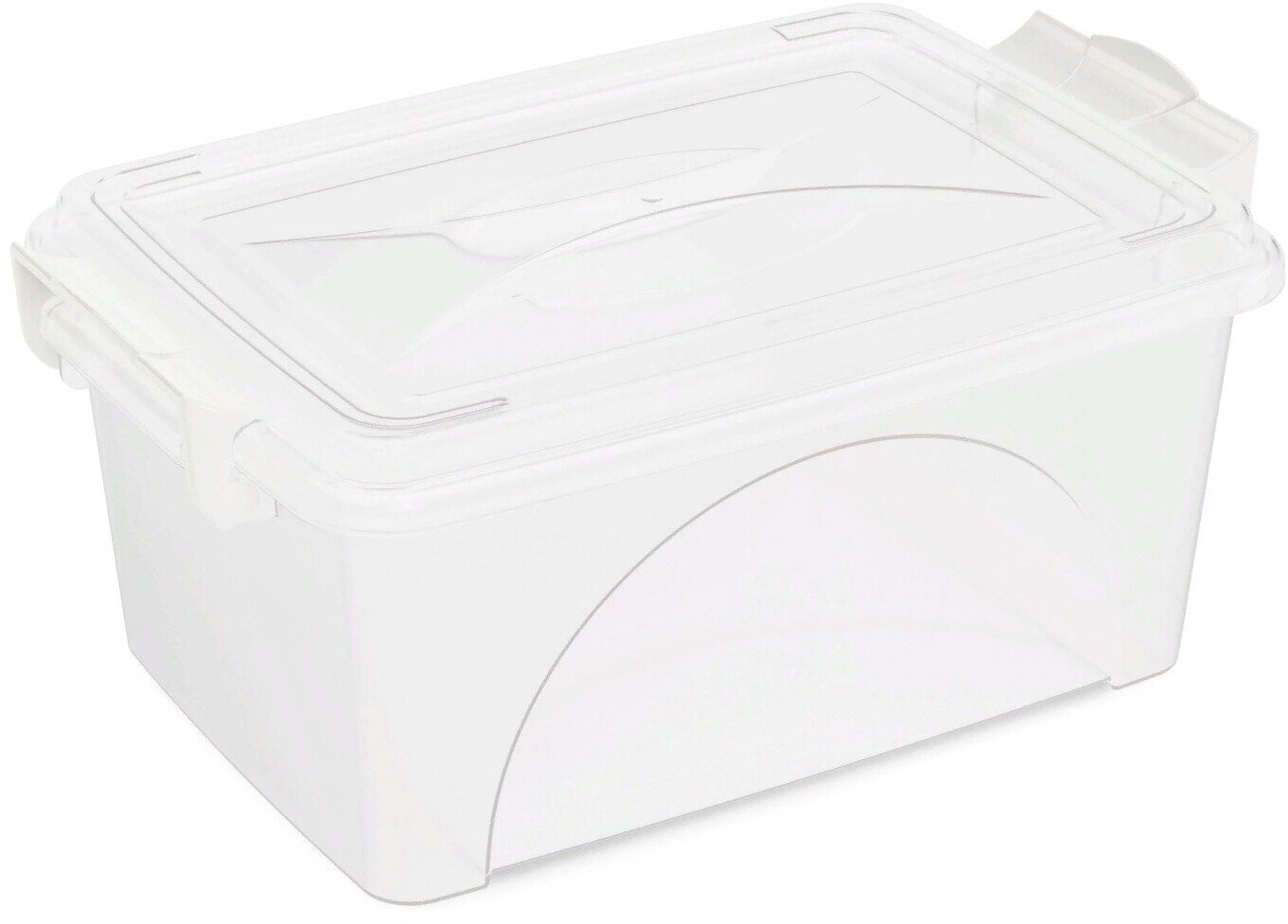 Контейнер для хранения Альтернатива М419 прямоугольный с крышкой и ручками полипропилен прозрачный 305х200х145мм, 4.5л / органайзер для вещей