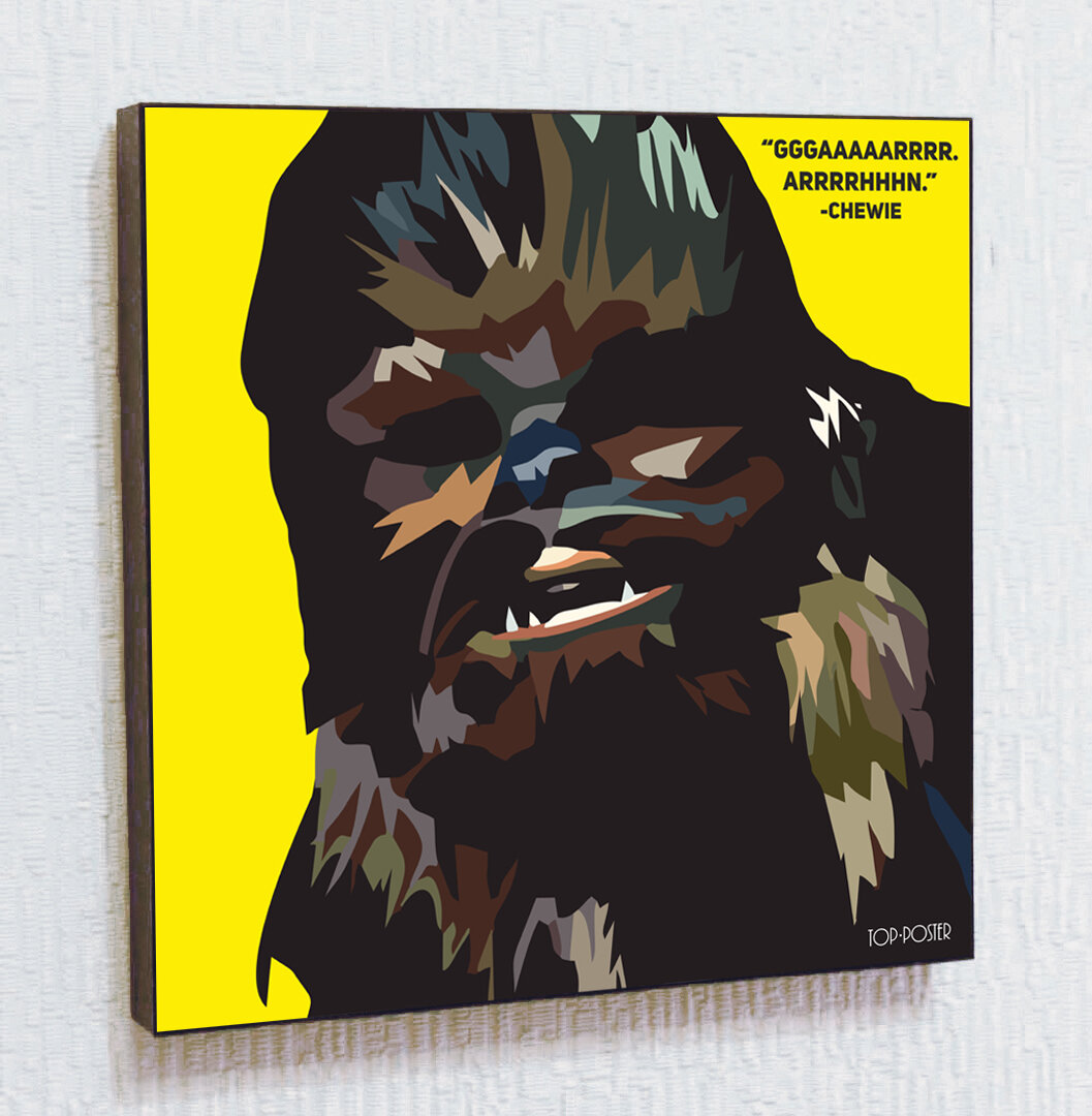 Картина постер Чубакка в стиле ПОП-АРТ в рамке с креплением / Звёздные войны / Star Wars / Top Poster 50х50 см