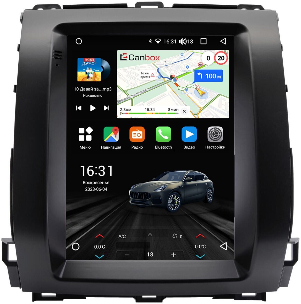 Штатная магнитола Toyota Land Cruiser Prado 120 2002-2009 (авто с монитором) Canbox M-Line (Tesla) 9.7" 2/32 5620-1312-132 Android 10 (4G-SIM, DSP, QL