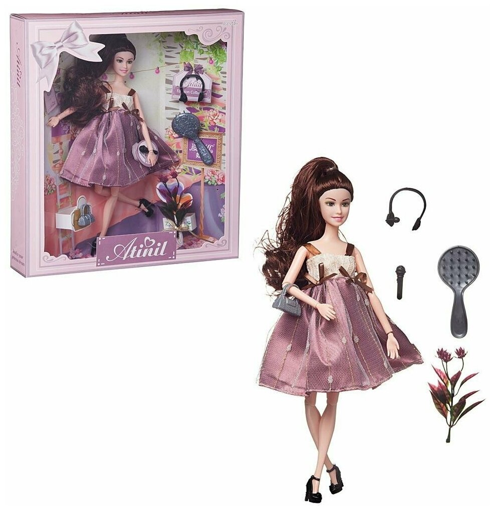 Кукла Junfa Atinil Звезда эстрады (в коротком платье с белым верхом) с аксесс. 28см WJ-21535/2