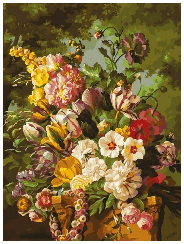 Раскраска по номерам Белоснежка #3265-CS Букет в саду, 30 х 40 см