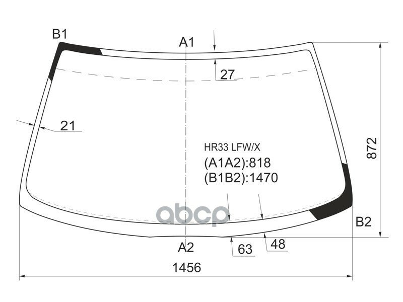 Стекло лобовое (4D SED) Nissan Skyline 93-98 / Skyline GT-R 95-98 XYG арт. HR33 LFW/X
