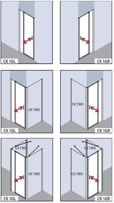 Душевая дверь Kermi Cada XS 90х200 CK1KL09020VPK крепление слева
