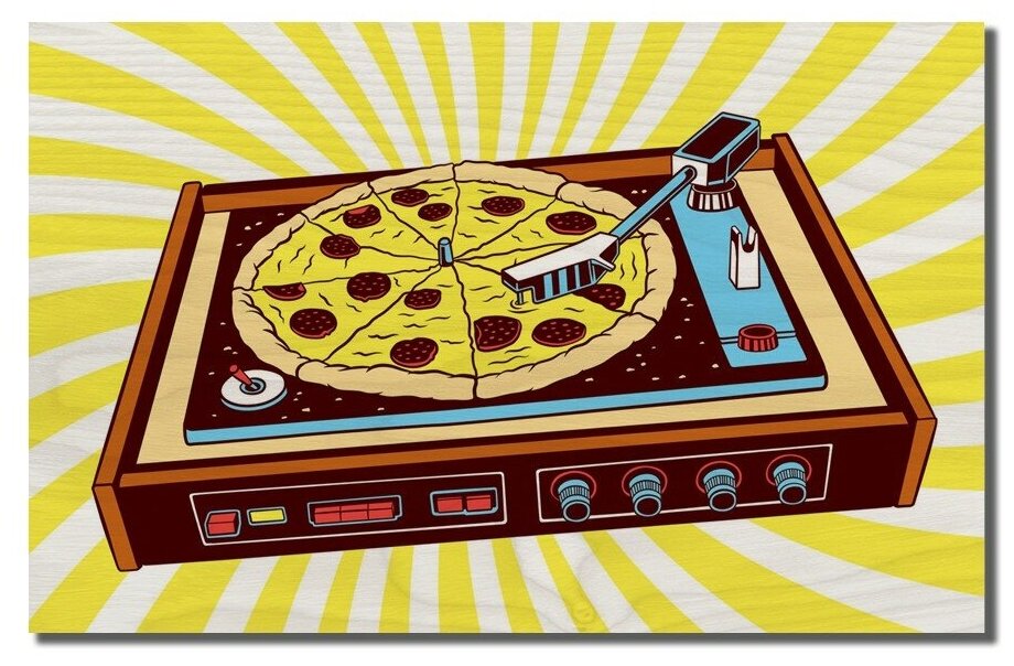 Картина на рельефной доске интерьер кафе ресторан пиццерия - 5509