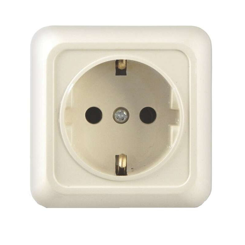 Розетка 1-м ОП Олимп 16А IP20 с заземл. сл. кость, UNIVERSAL Б-О0028 (1 шт.)