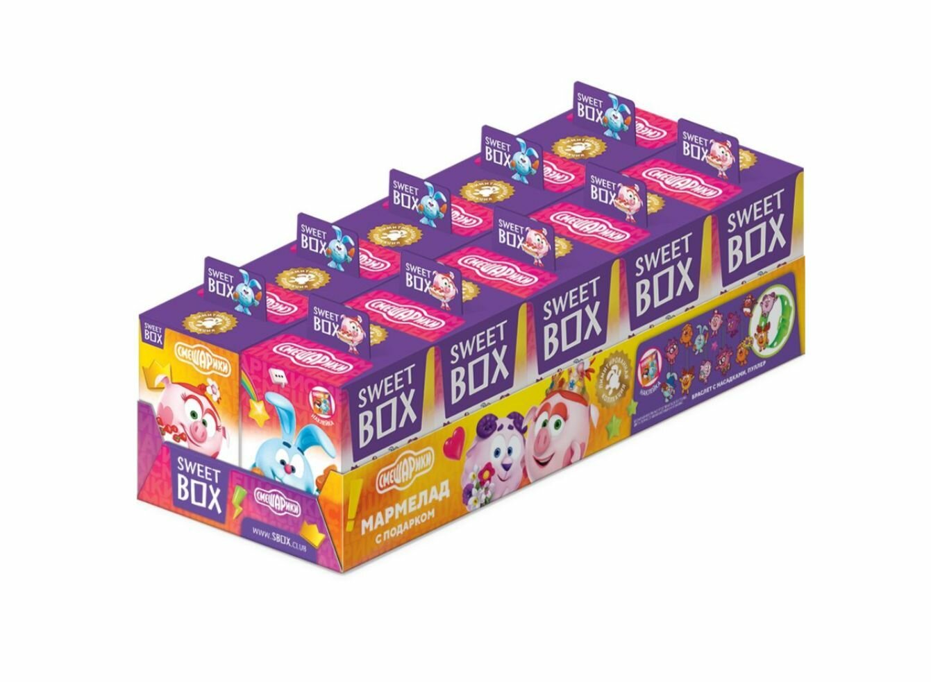 Свитбокс Смешарики с игрушкой и мармеладом, 10 шт по 10г