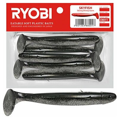 Мягкая силиконовая приманка риппер Ryobi SKYFISH (71mm), CN011 (christmas toy), ( упк. 5 шт.)