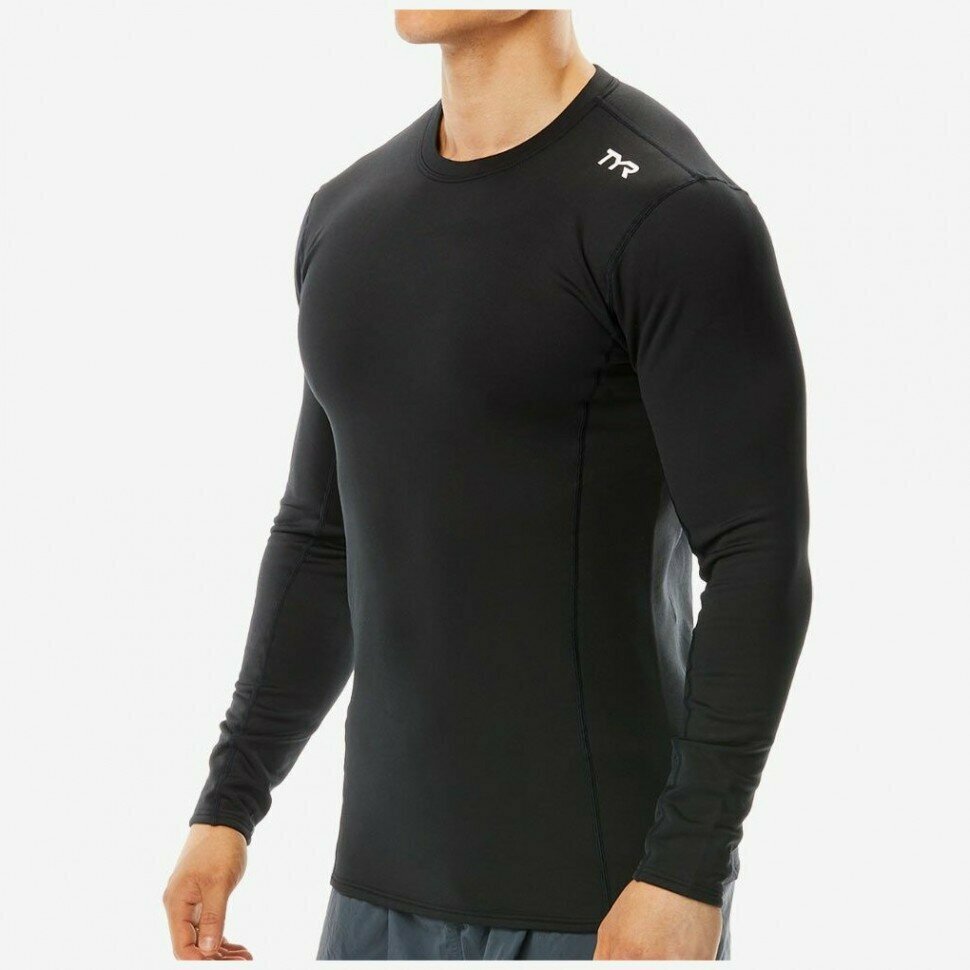 Лайкра с длинным рукавом TYR Thermal Rashguard (M, 001 Черный)