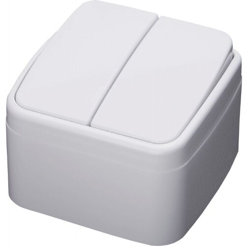 Выключатель накладной двухклавишный - белый Basic Stekker PSW10-42-20 IP20 220в 10А